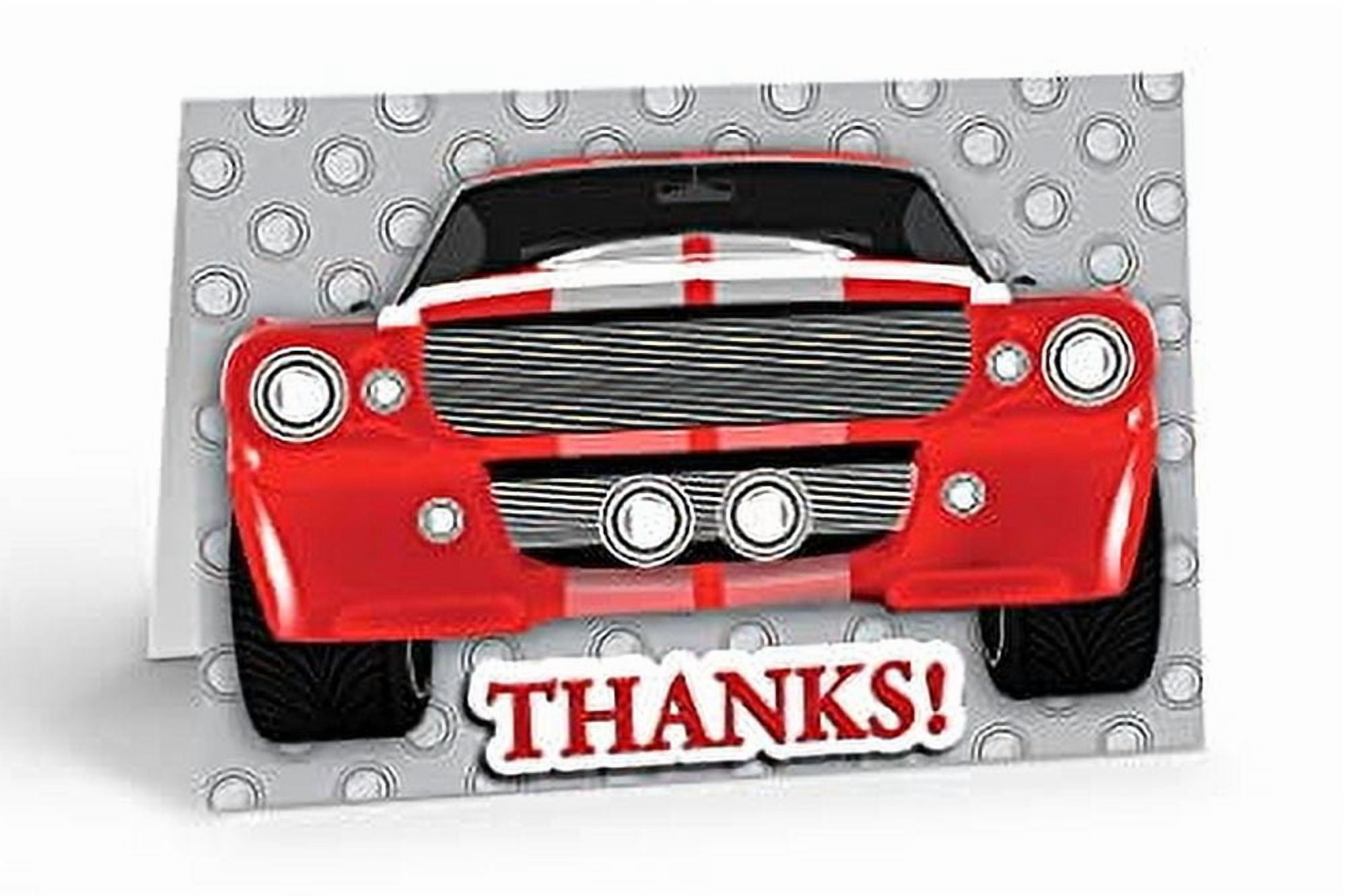 Muscle Car Theme Thank You Note Card - 10 Boxed Cards & Envelopes ...