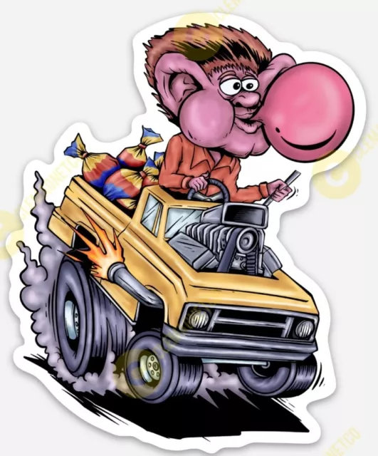 Muscle Car Truck Sticker - Super Blower Ratfink Parody Pickup Rat Fink ...