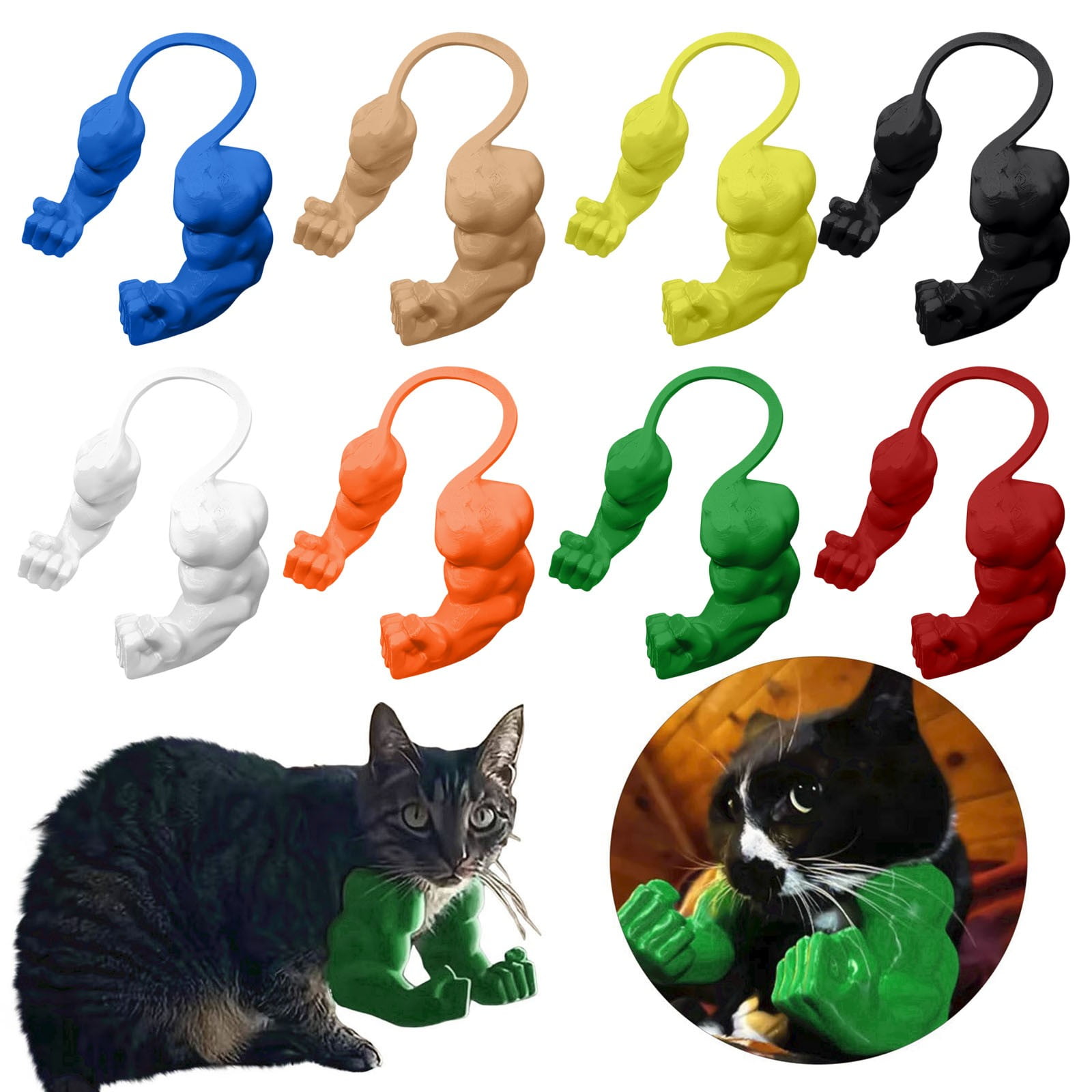 Muscle Cat Hulks Arms, 3D Printed Cat Muscle Arms for Neck, Funny Hulks ...