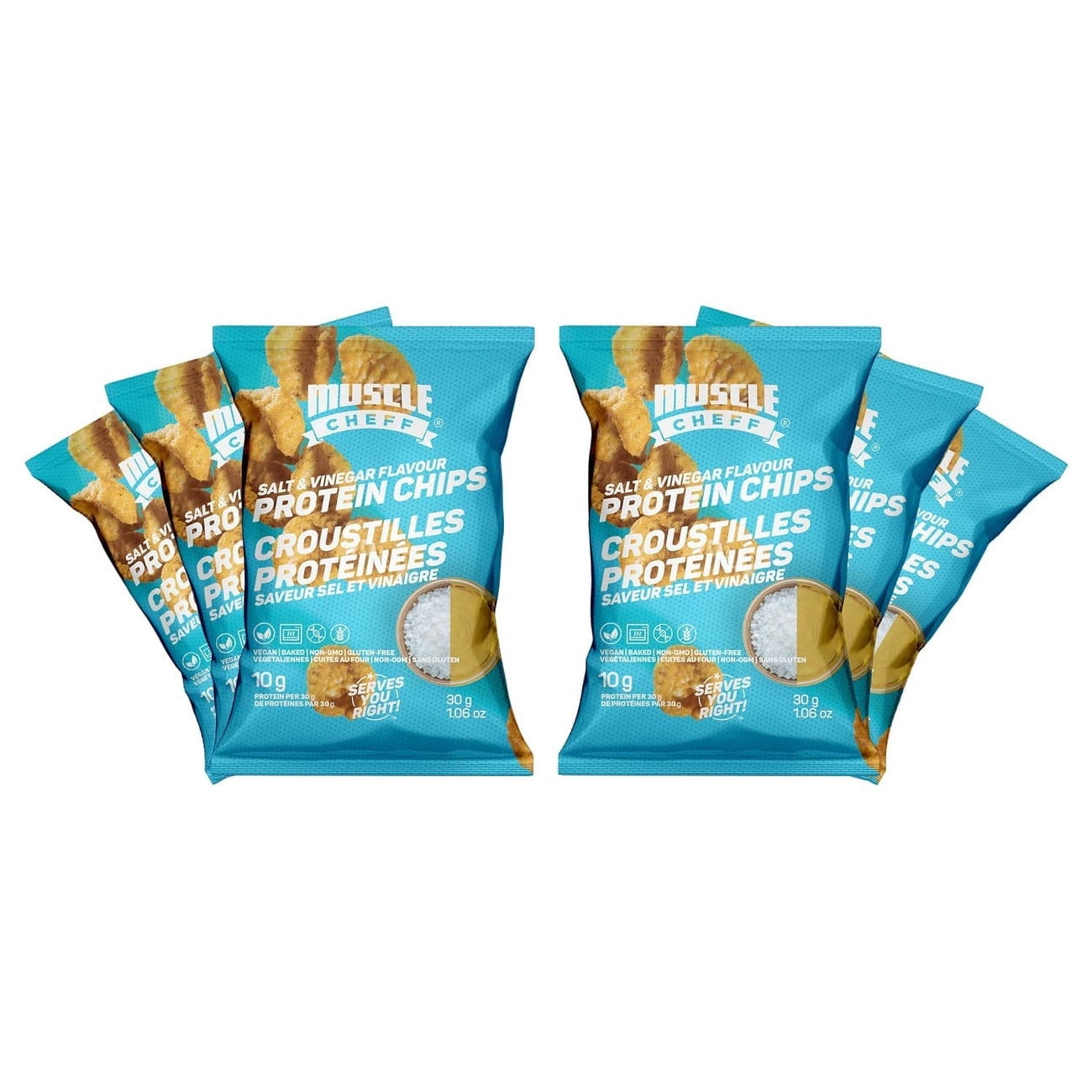 Muscle Cheff Protein Chips - Salt & Vinegar (6-Pack) - Walmart.com