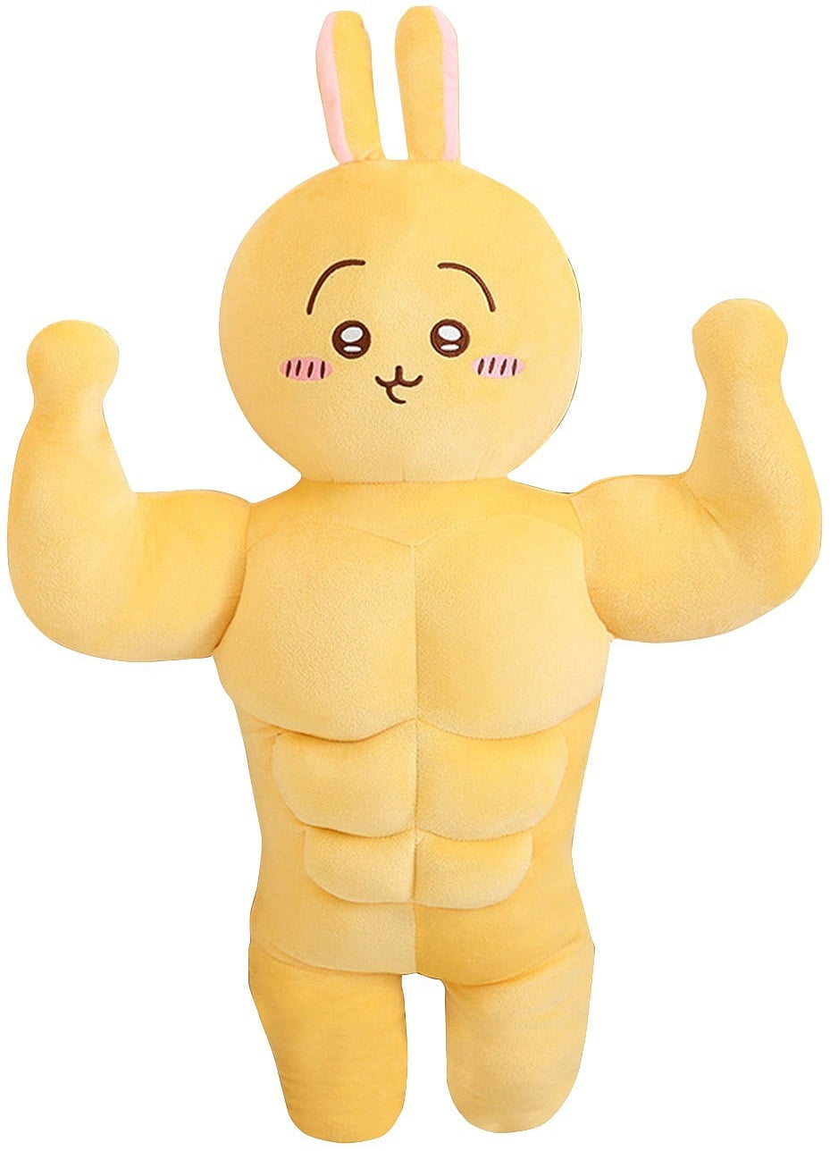 Funny Muscle Chiikawa Usagi Plush Toy - (17.7''/45 cm) Soft Huggable ...