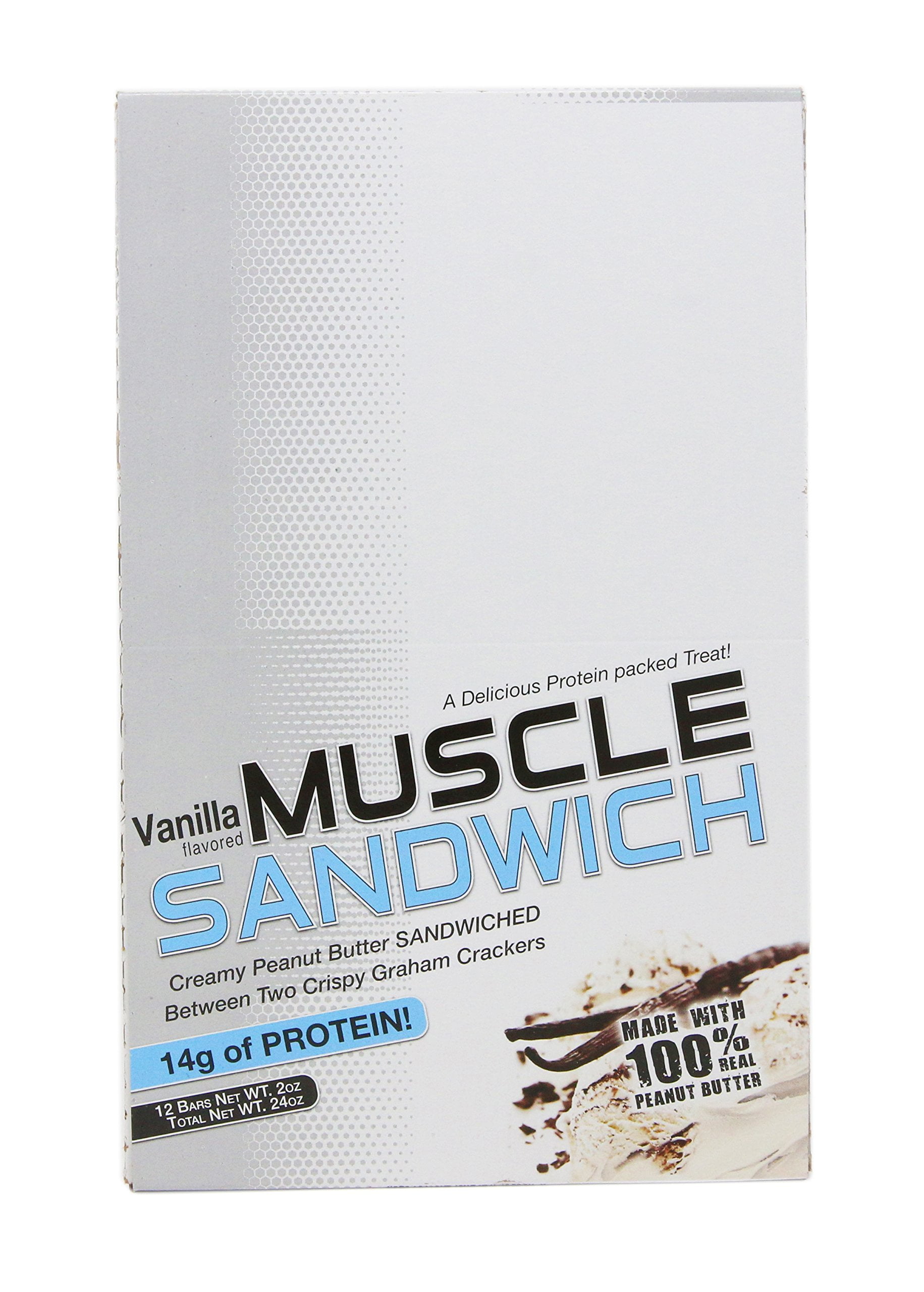 Muscle Foods Muscle AJH3 Sandwich, Peanut Butter Vanilla, 12-Count Net wt.2.0 oz - Walmart.com