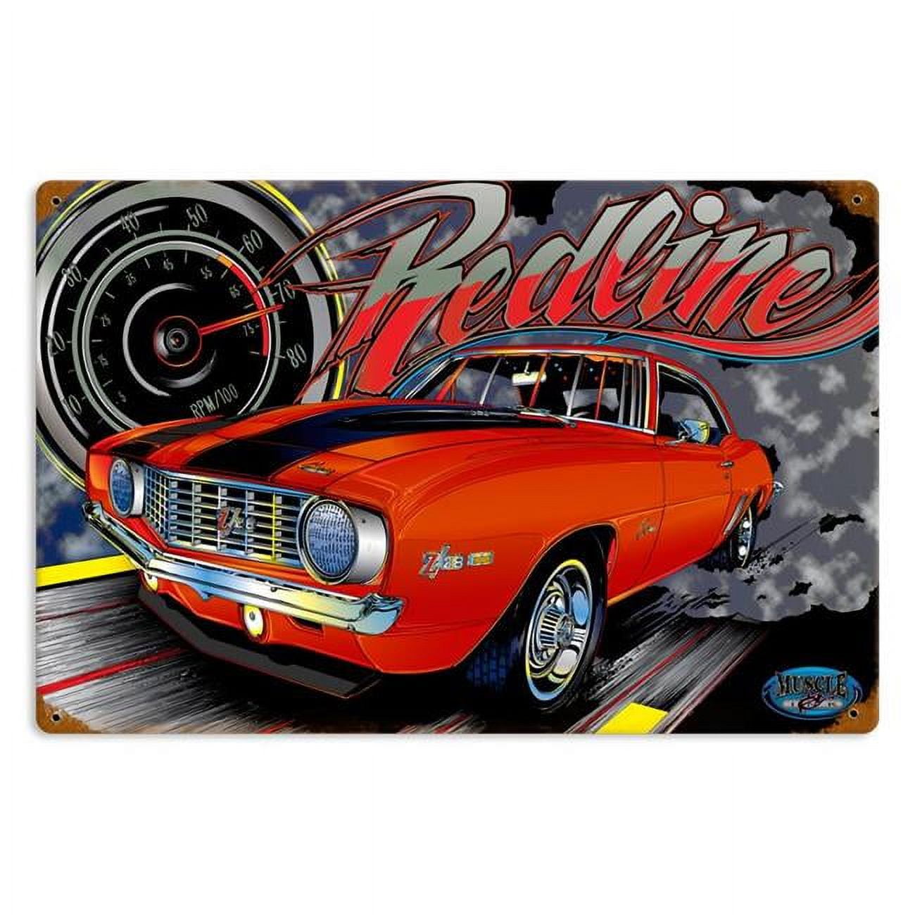 Muscle & Ink MNI009 18 x 12 in. Muscle Z28 Redline Vintage Metal Sign ...