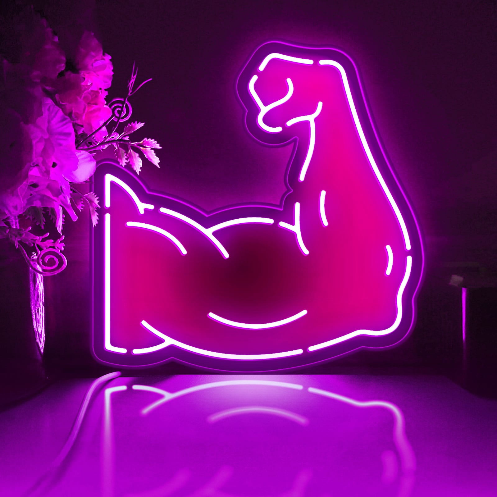 Muscle Led Light Box, Dimmable Neon-Like Light Signs USB Power for Wall ...