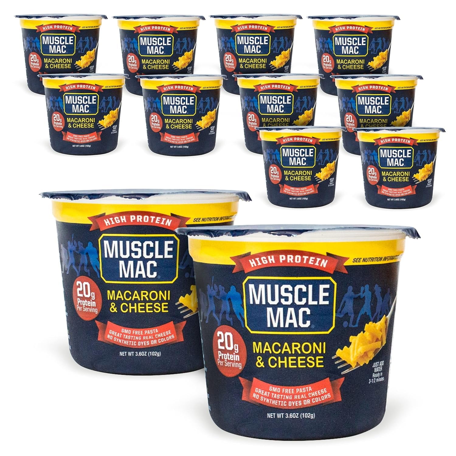 Muscle Mac Microwavable Macaroni and Cheese 12 Pack + Macaroni and ...