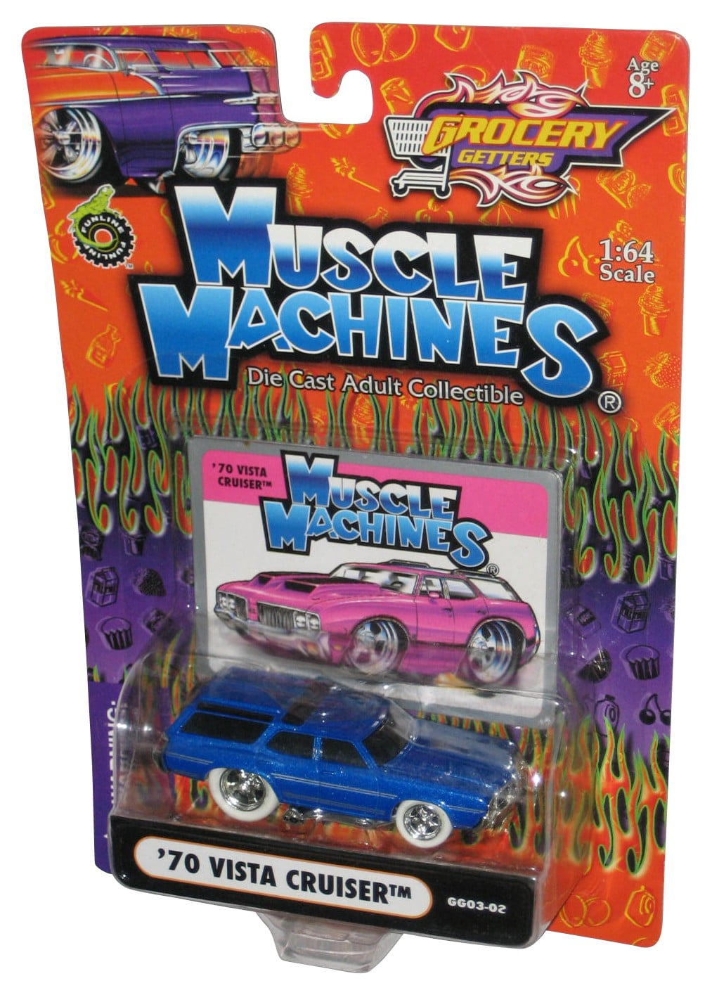 Muscle Machines Grocery Getters (2003) Blue '70 Vista Cruiser Toy Car - Walmart.com