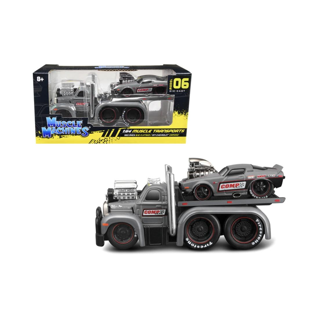 Muscle Machines - Model 06 1953 Mack B 61 Flatbed + 1971 Chevy Camaro ...