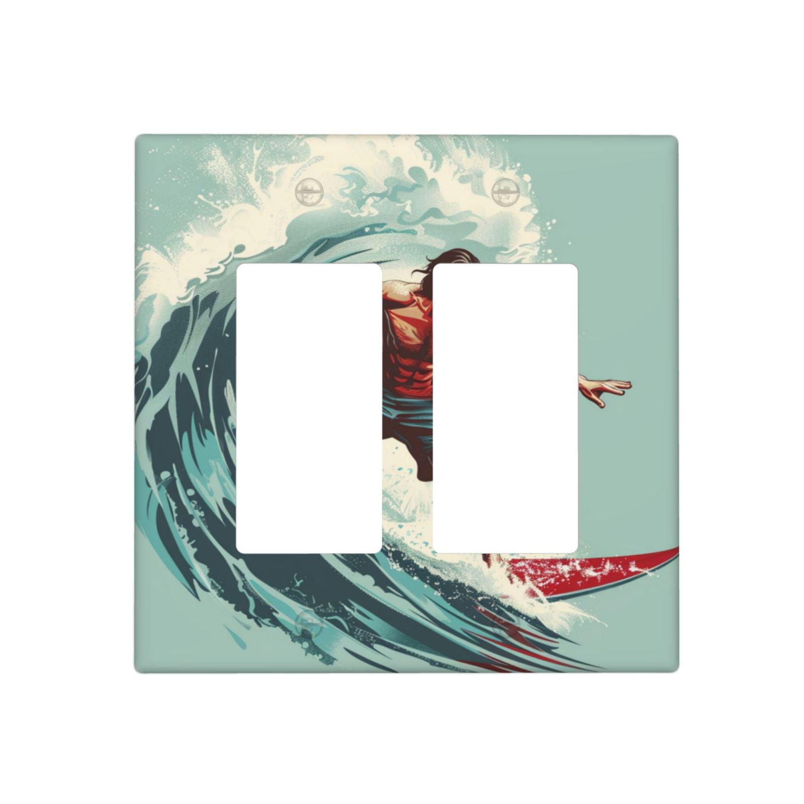 Muscle Man Surfing Switch Cover Decorative Wall Plate / 2-Gang ...