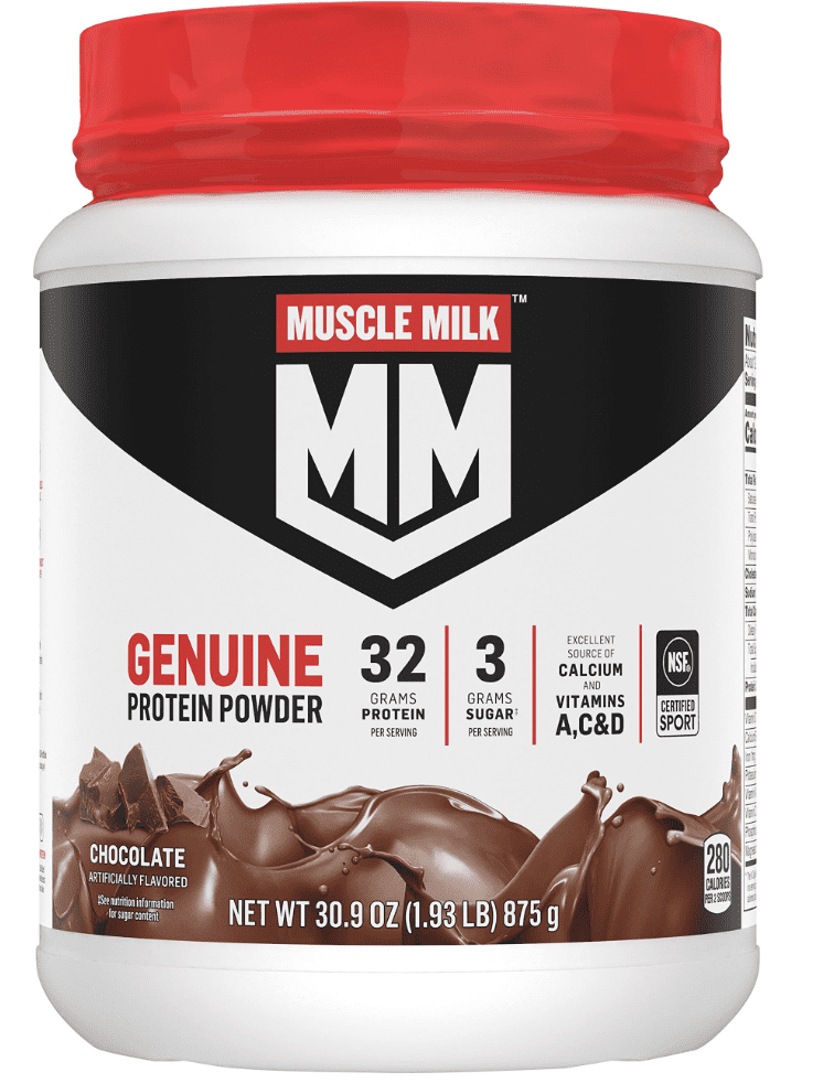 Muscle Milk Genuine Protein Powder, Chocolate, 1.93 Pound, 12 Servings ...