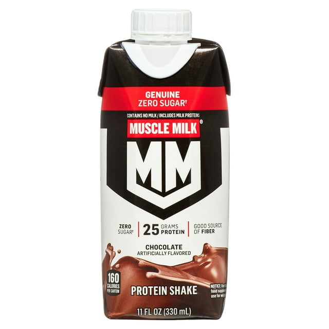 Muscle Milk Genuine Protein Shake, Chocolate, 11 fl oz Carton, 12 Pk ...