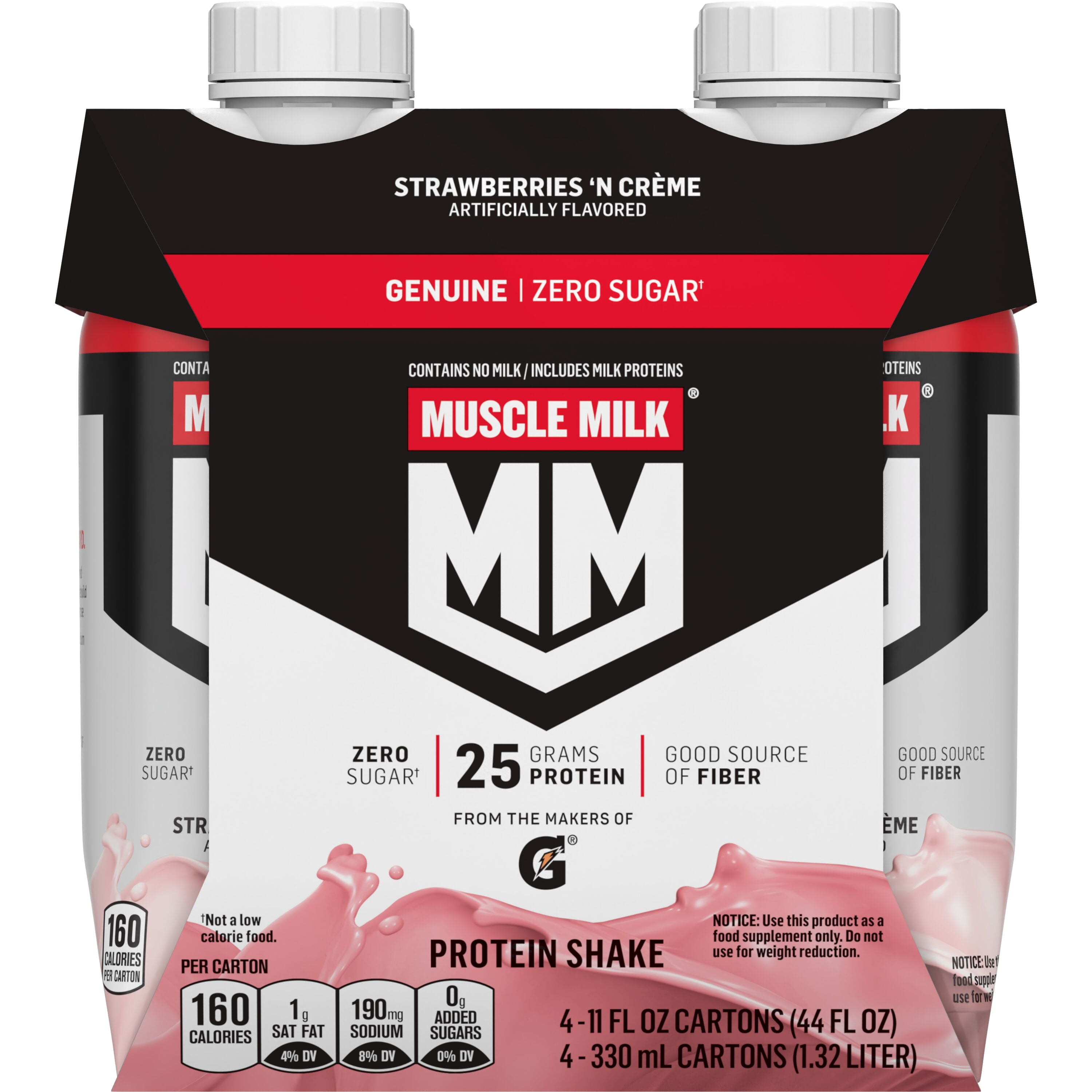 Muscle Milk Genuine Protein Shake Strawberries 'n Crème, 11 fl oz ...
