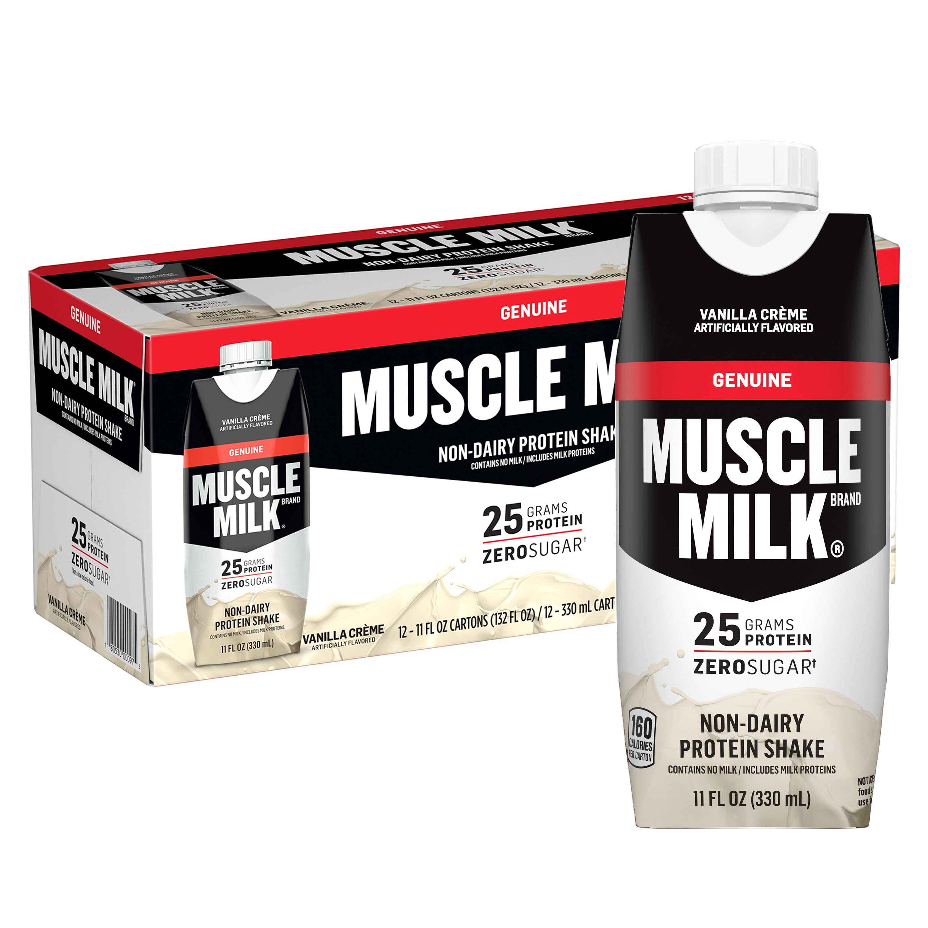 Muscle Milk Genuine Zero Sugar Protein Shake, Vanilla Crème, 11 fl oz ...