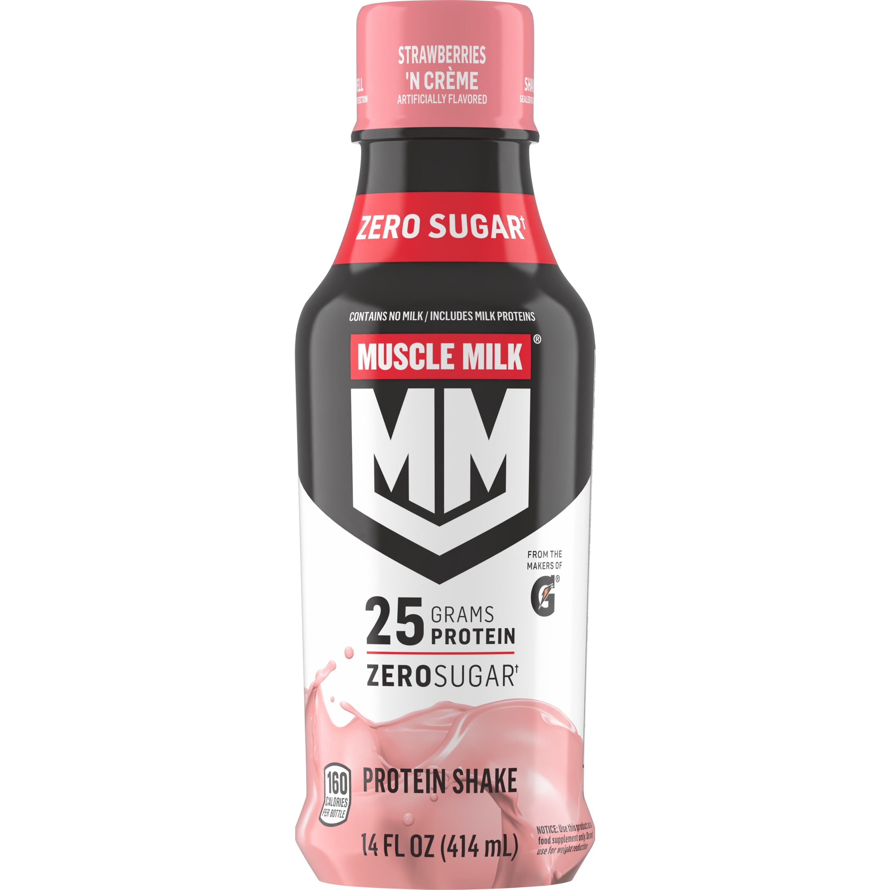 Muscle Milk Genuine Strawberries 'n Crème Flavor Protein Shake, 14 fl ...