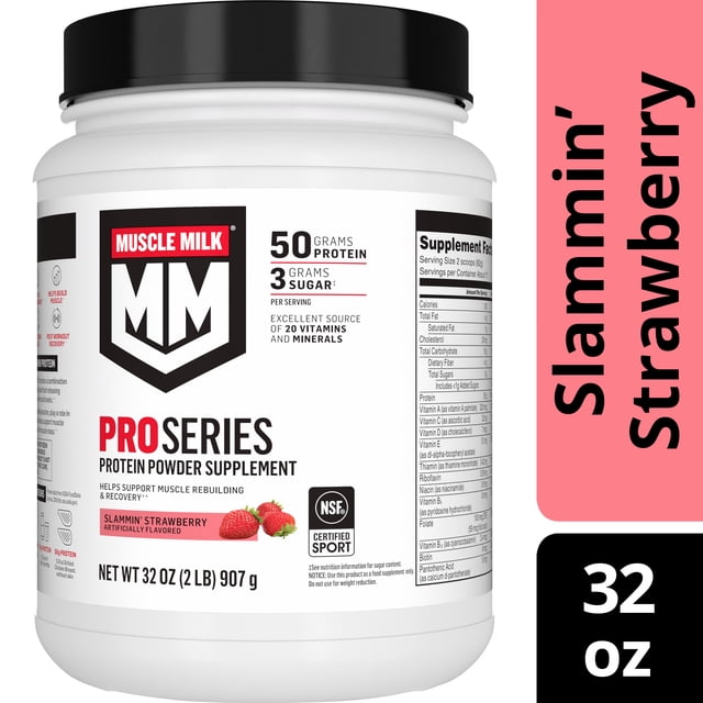 Muscle Milk Pro Series Protein Powder, Strawberry, 2 Pound - Walmart.com