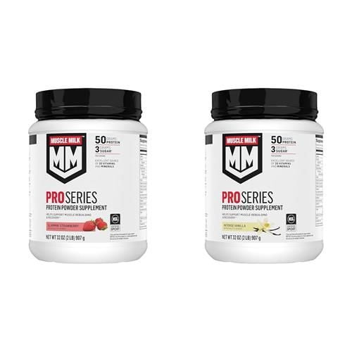 Muscle Milk Pro Series Protein Powder, Strawberry & Intense Vanilla, 2 ...