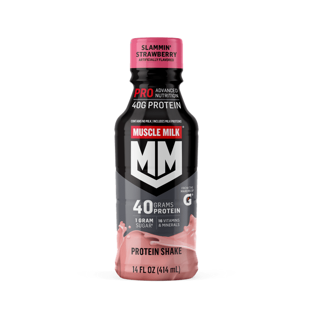 Muscle Milk Pro Series Slammin' Strawberry Ready to Drink Protein Shake ...
