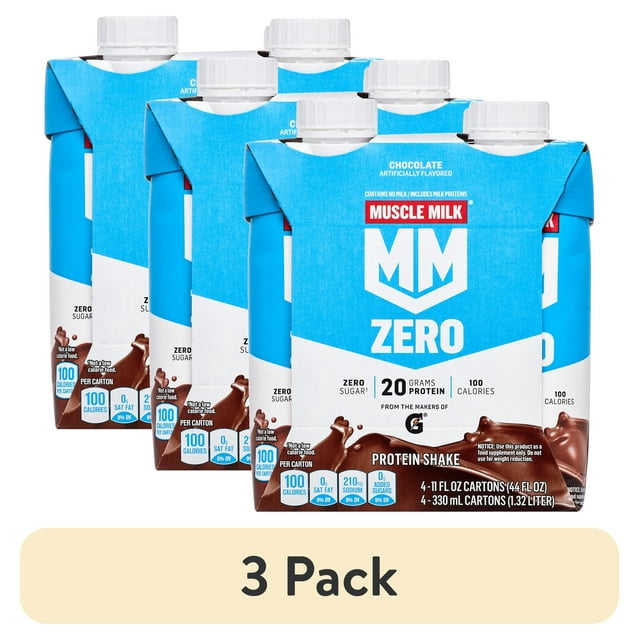 (3 pack) Muscle Milk Non Dairy Protein Shake Chocolate - 4 CT - Walmart.com