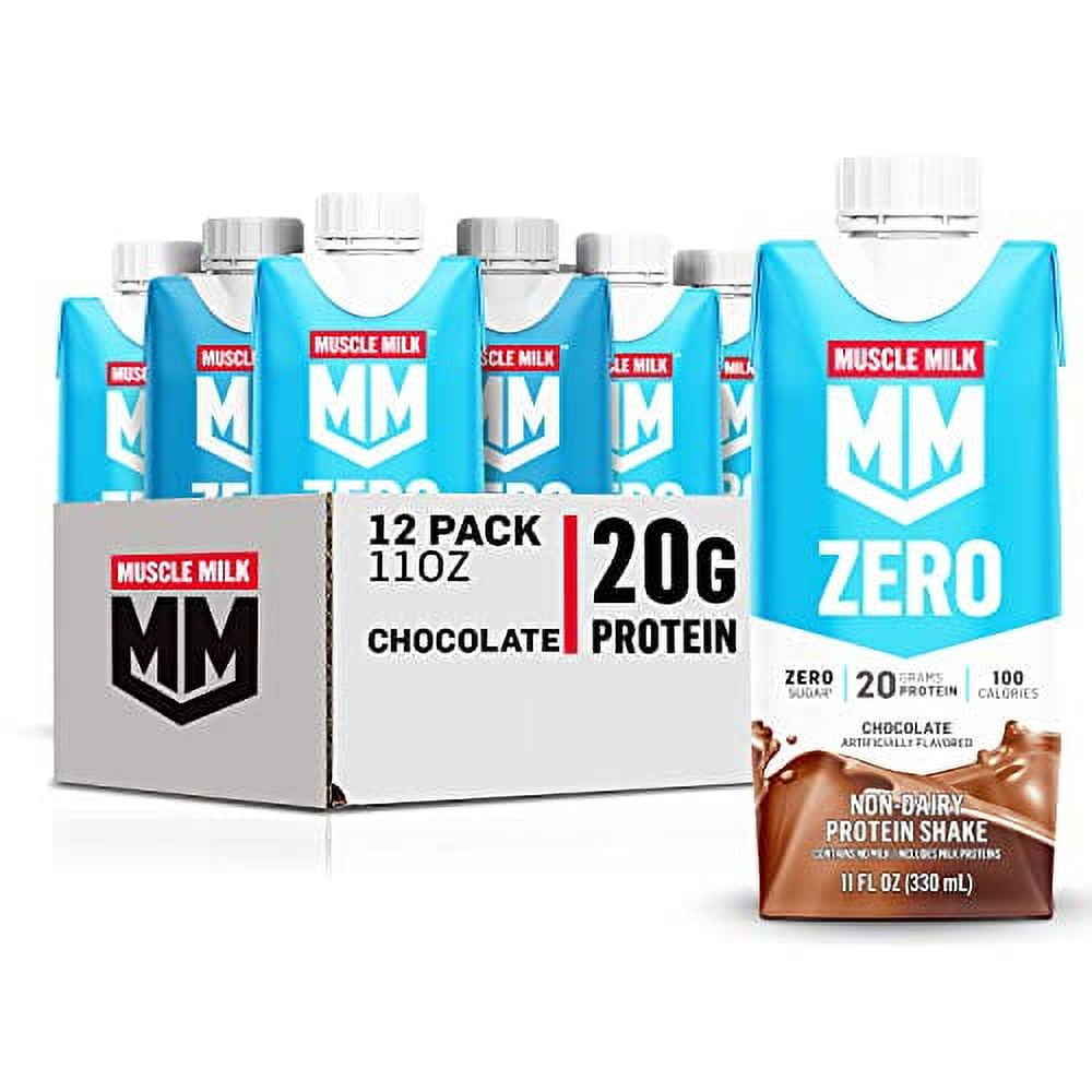 Muscle Milk Zero Protein Shake, Chocolate, 11 Fl Oz Carton, 12 Pack ...