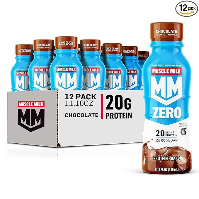 Muscle Milk Zero Protein Shake Chocolate 20g Protein Zero Sugar 100 ...