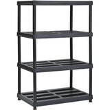 "Muscle Rack Black Plastic Garage Shelving Unit, 4-Shelf, 36""W x 24""D ...
