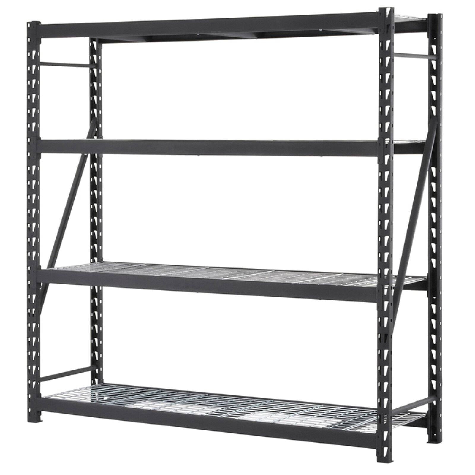 Muscle Rack Heavy Duty 4-Tier Wire Steel Freestanding Shelving Unit ...