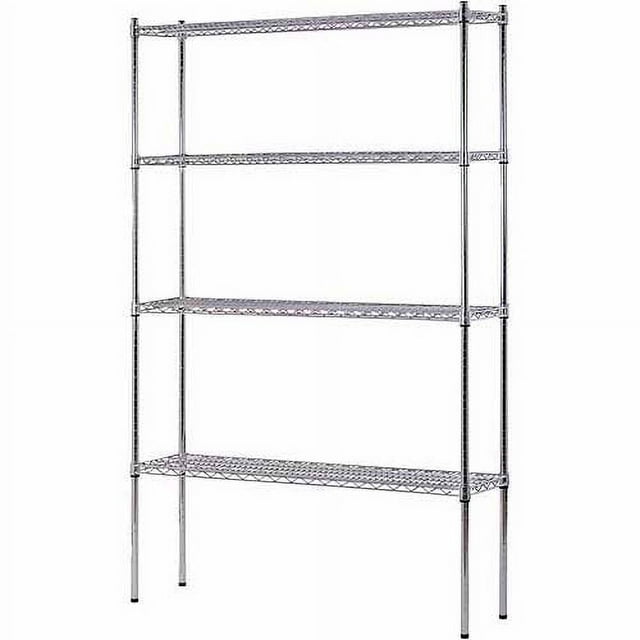 Muscle Rack 48"W x 74"H x 12"D, 4-Shelf Heavy Duty Chrome Wire Shelving ...