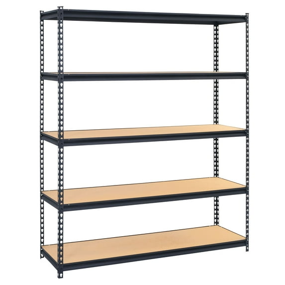 "Muscle Rack Heavy-Duty 5-Tier Steel Shelving Unit, 60"" W x 72"" H x ...