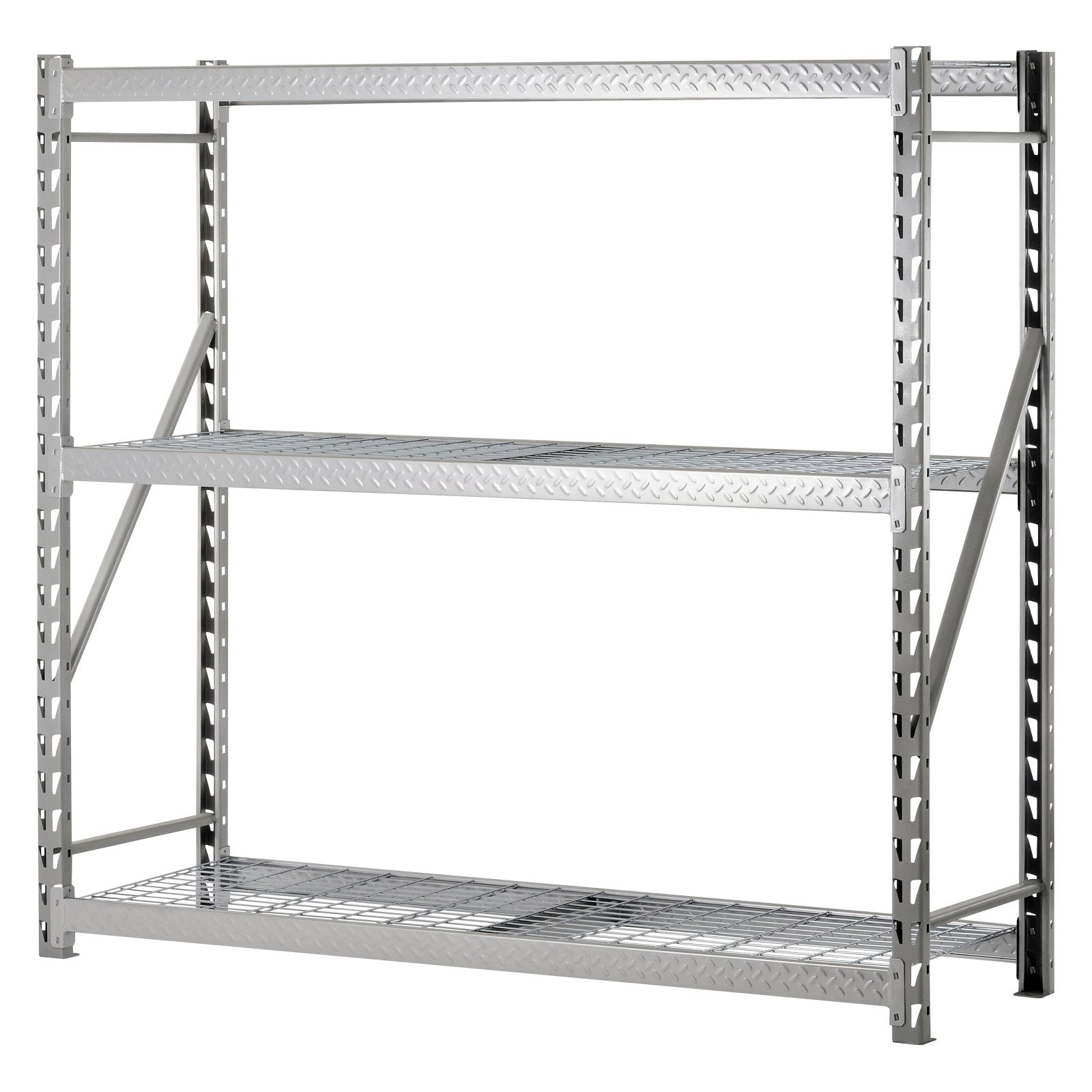Muscle Rack 77"W x 24"D x 72"H 3-Shelf Tread Plate Welded Storage Rack ...