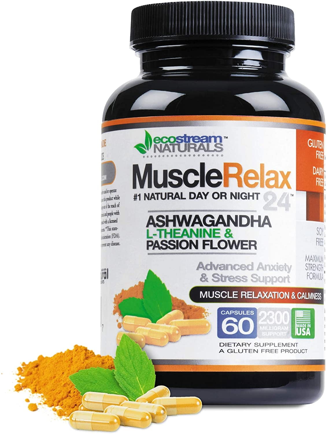 Muscle Relax Supplement, Daytime/Nighttime, Natural Anxiety and Stress ...