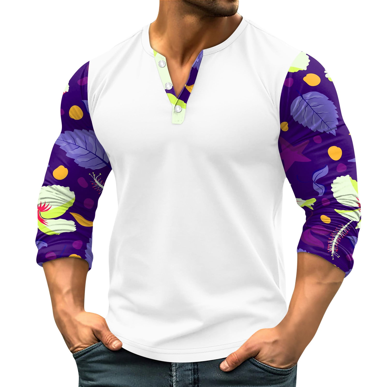 Muscle T Shirts for Men Casual Comfort Polo Shirts Fashion Long Sleeve ...