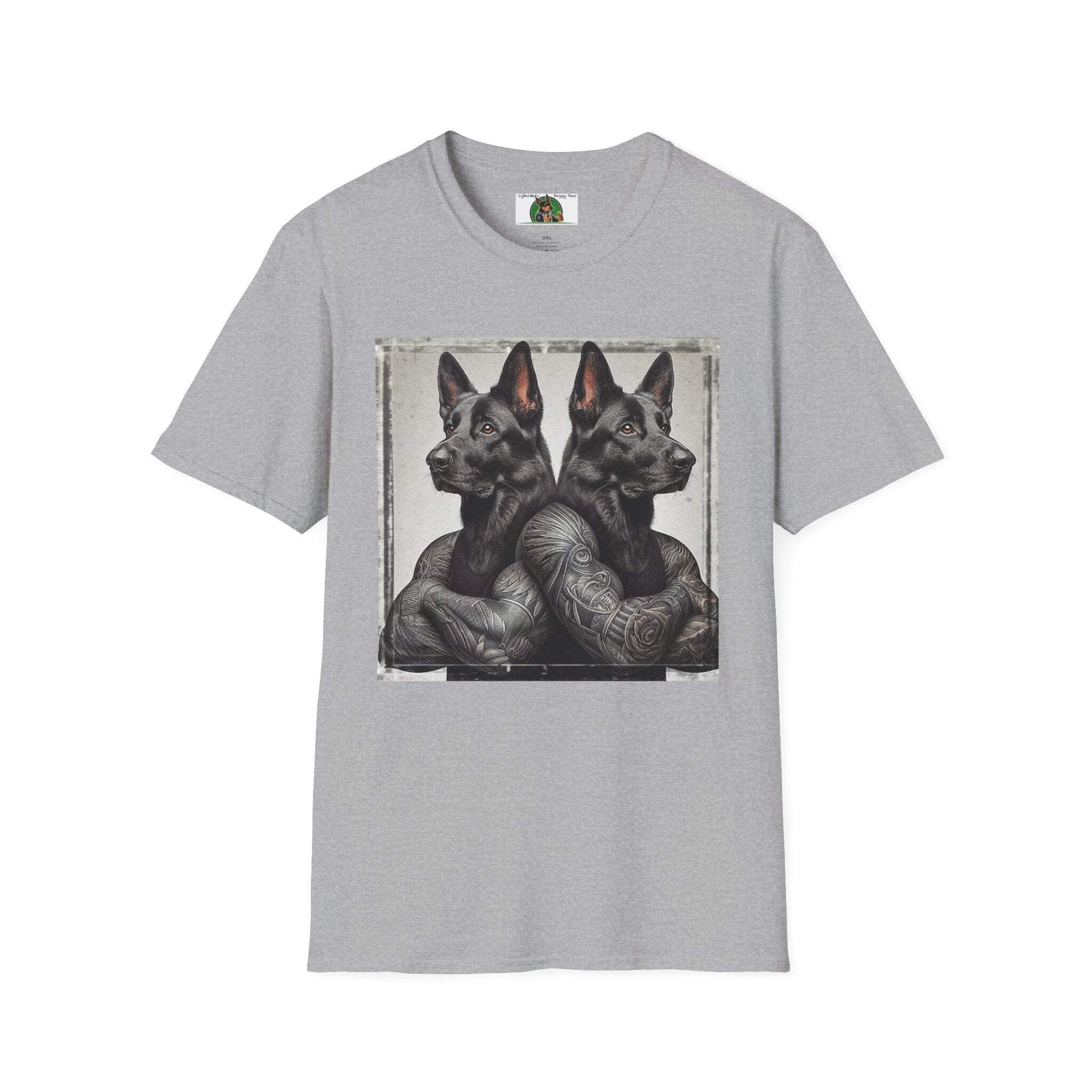 Muscle Twins Black German Shepherds Unisex Softstyle T-Shirt - Walmart.com