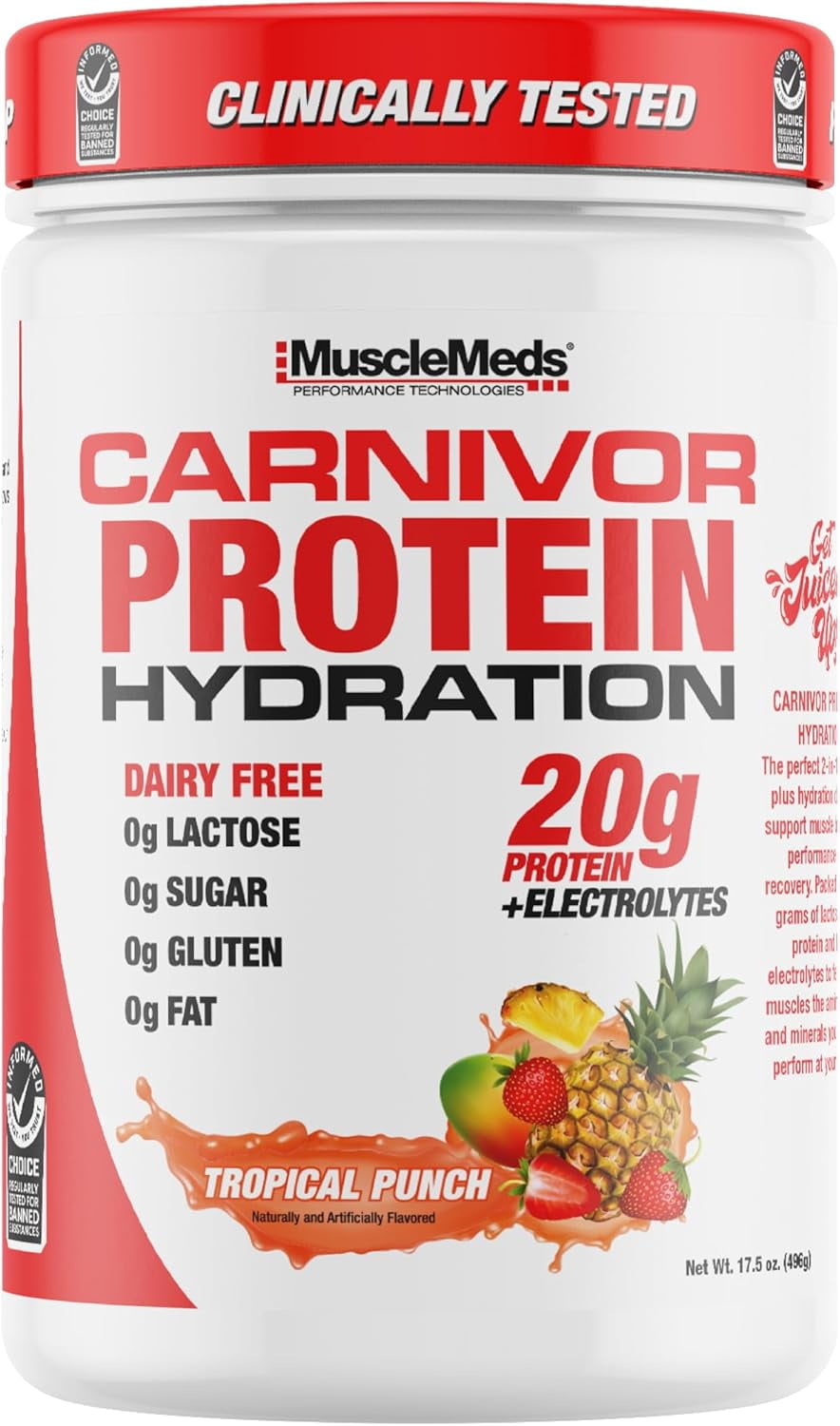 MuscleMeds Carnivor Protein Hydration Drink Powder – 20g Beef Protein ...