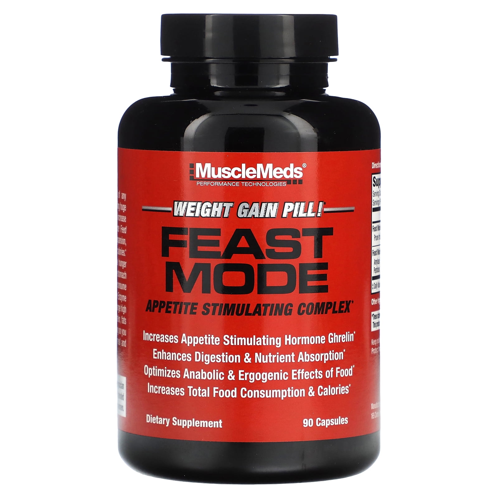 MuscleMeds Feast Mode, Appetite Stimulant, Weight Gain, Digestion Aid, 90 Capsules - Walmart.com