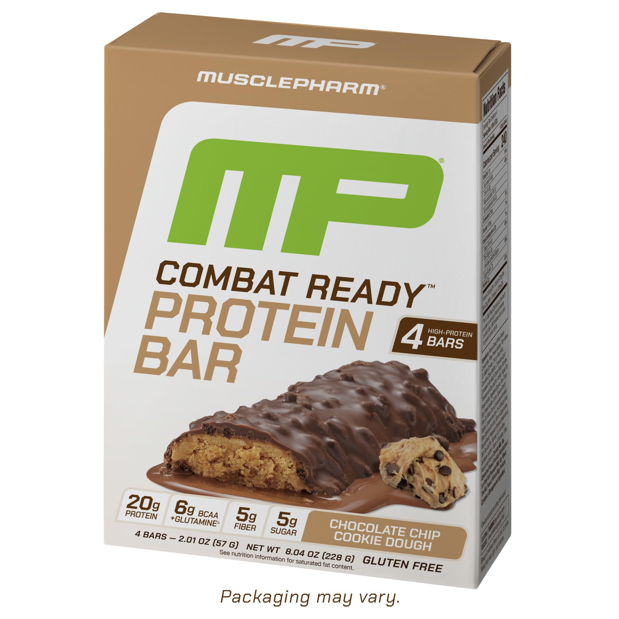 MusclePharm Combat Ready Chocolate Chip Cookie Dough H2FSDBars, Combat ...