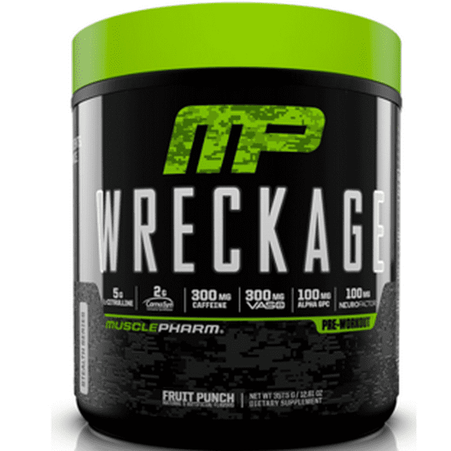 MusclePharm Wreckage Pre Workout Powder, Fruit Punch, 25 Servings - Walmart.com