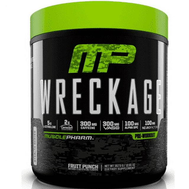 MusclePharm Wreckage Pre Workout Powder, Fruit Punch, 25 Servings - Walmart.com