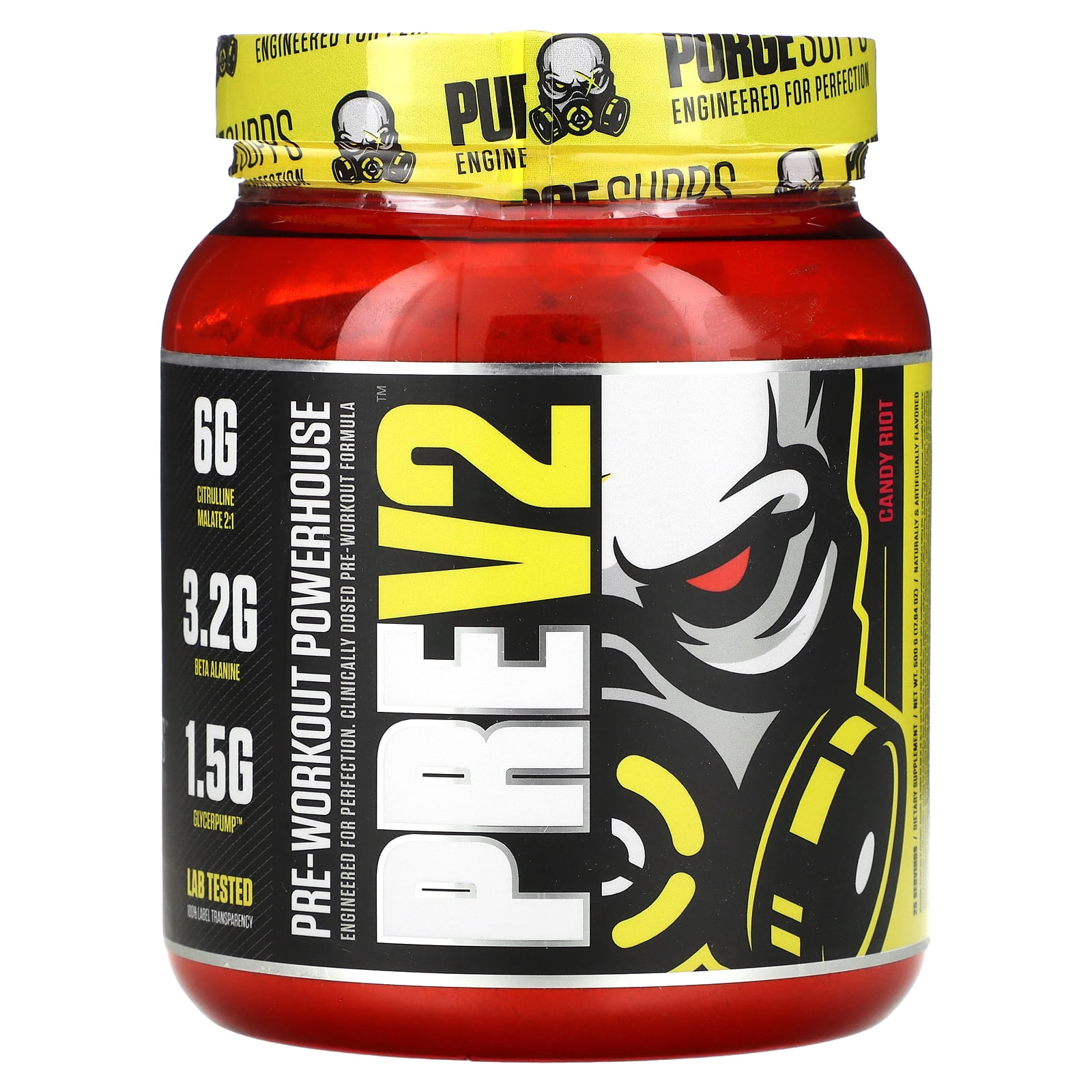 MuscleSport Pre V2, Pre-Workout Powerhouse, Candy Riot, 17.64 oz (500 g ...
