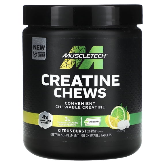 MuscleTech, Creatine Chews, Citrus Burst, 90 Chewables - Walmart.com