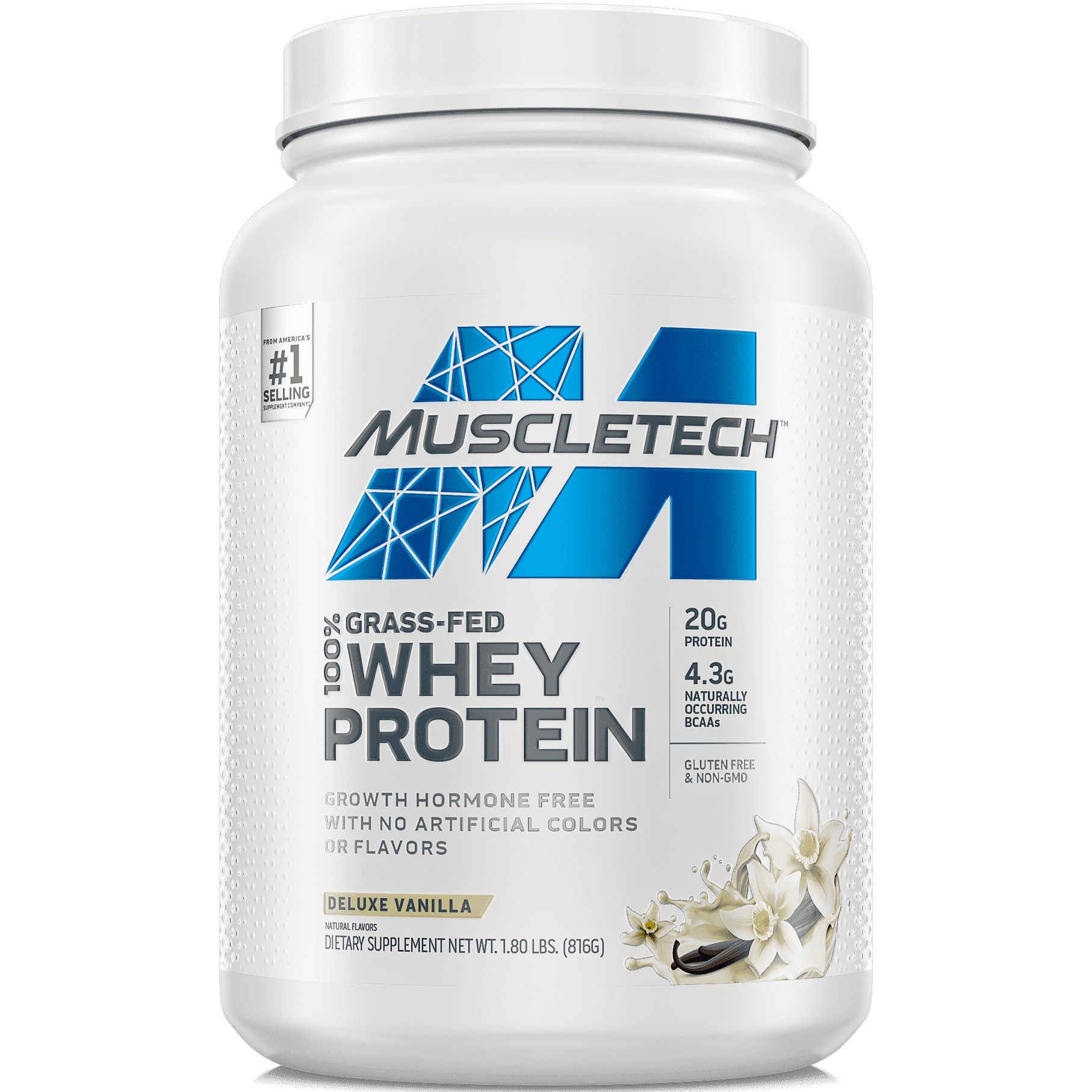 Muscletech Grass-Fed Whey Protein Powder, Muscle Growth Builder, Deluxe ...