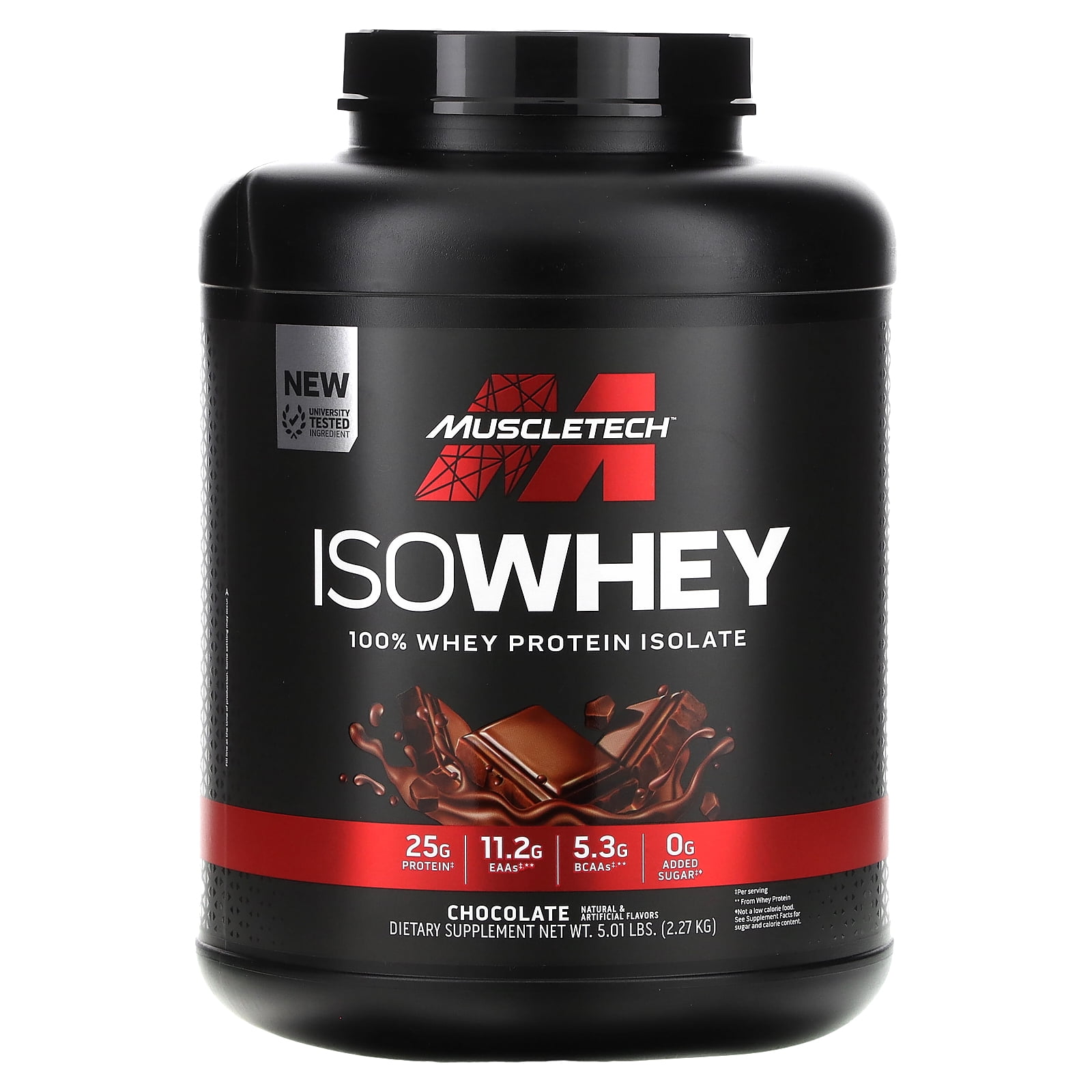 MuscleTech IsoWhey, 100% Whey Protein Isolate, Chocolate, 5.01 lbs (2. ...