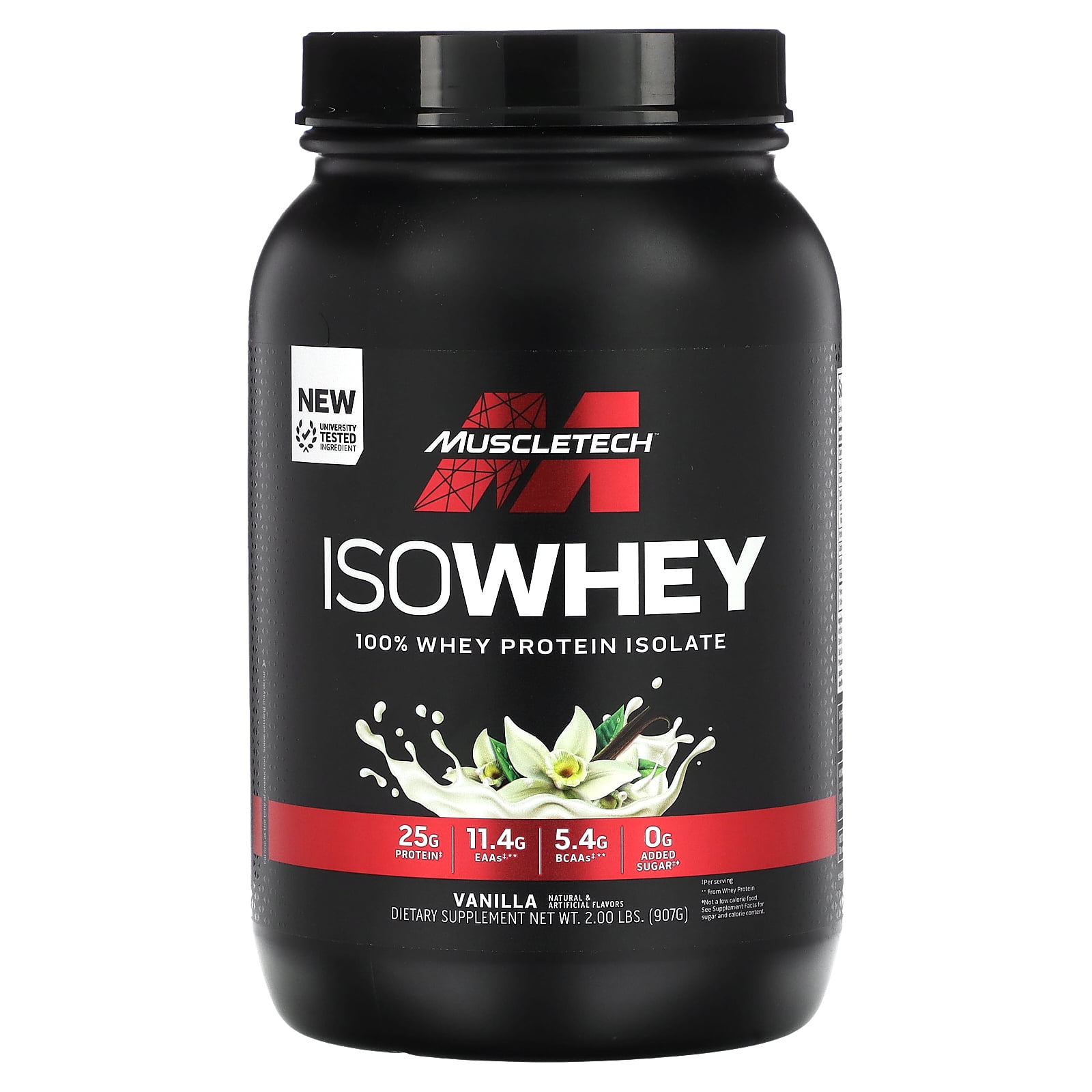 MuscleTech IsoWhey, 100% Whey Protein Isolate, Vanilla, 2 lbs (907 g ...