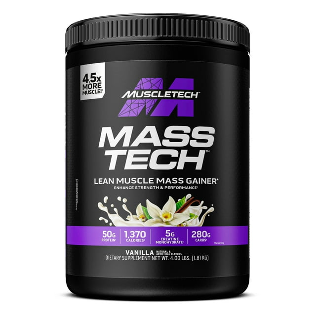 MuscleTech Mass Tech Gainer Protein Powder for Muscle Growth, Vanilla ...
