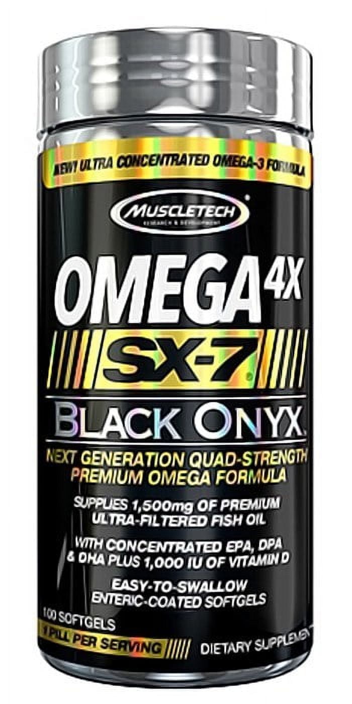 MuscleTech Omega 4X SX-7 Black Onyx 100 Softgels - FISH OIL High Dose ...