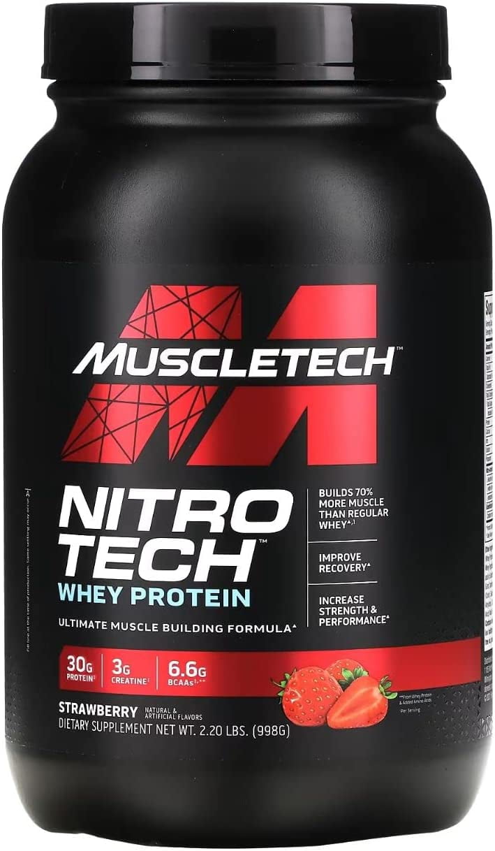 MuscleTech Performance Nitro Tech Whey Protein, Muscle Mass Builder ...
