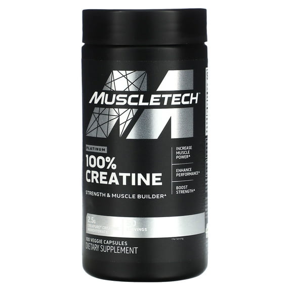 MuscleTech Platinum 100% Creatine - 100 Veggie Capsules - Walmart.com