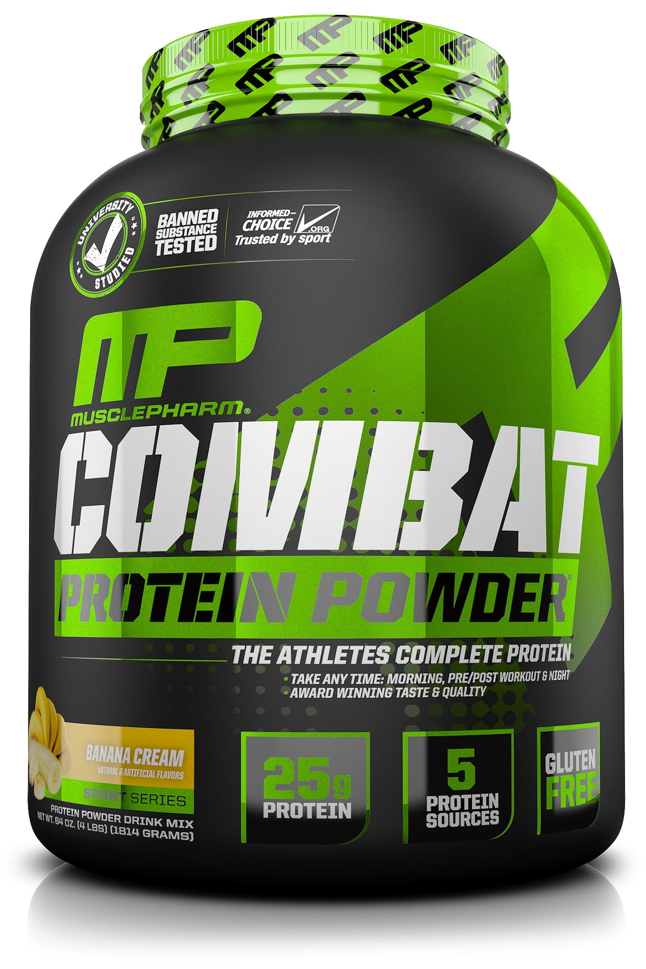 Musclepharm Combat Protein Powder for Muscle Growth, Banana Cream, 25g ...