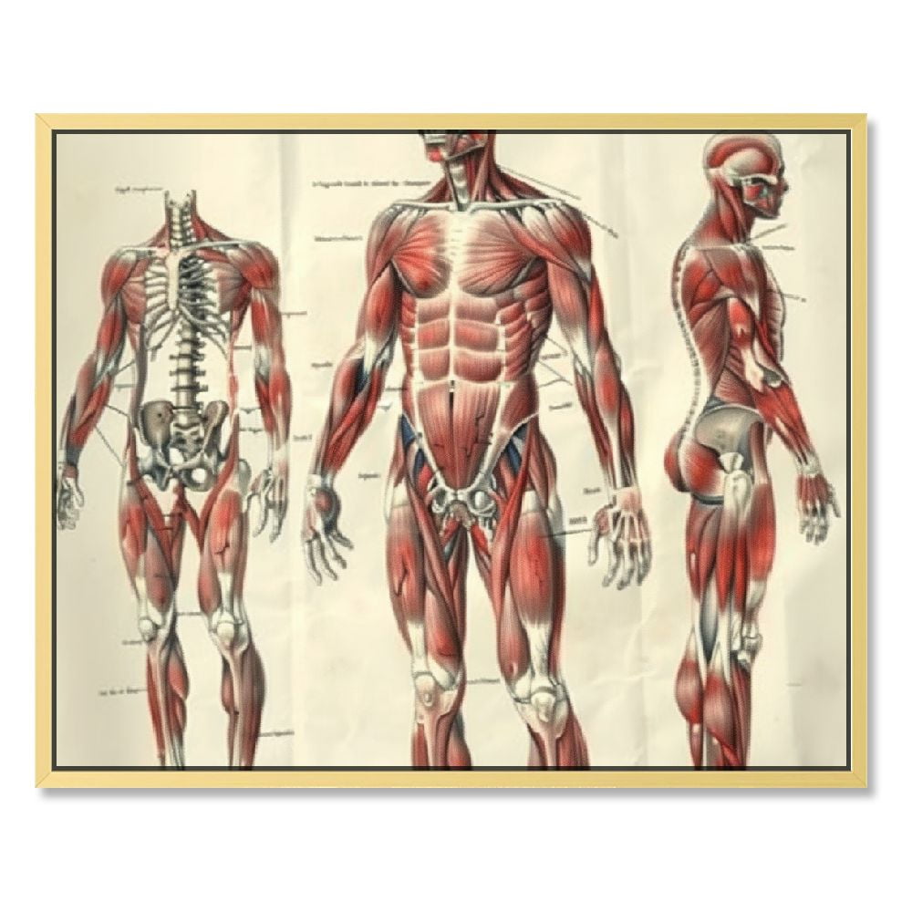Muscles and Systems Anatomy Poster Set Vintage Anatomy Reference ...
