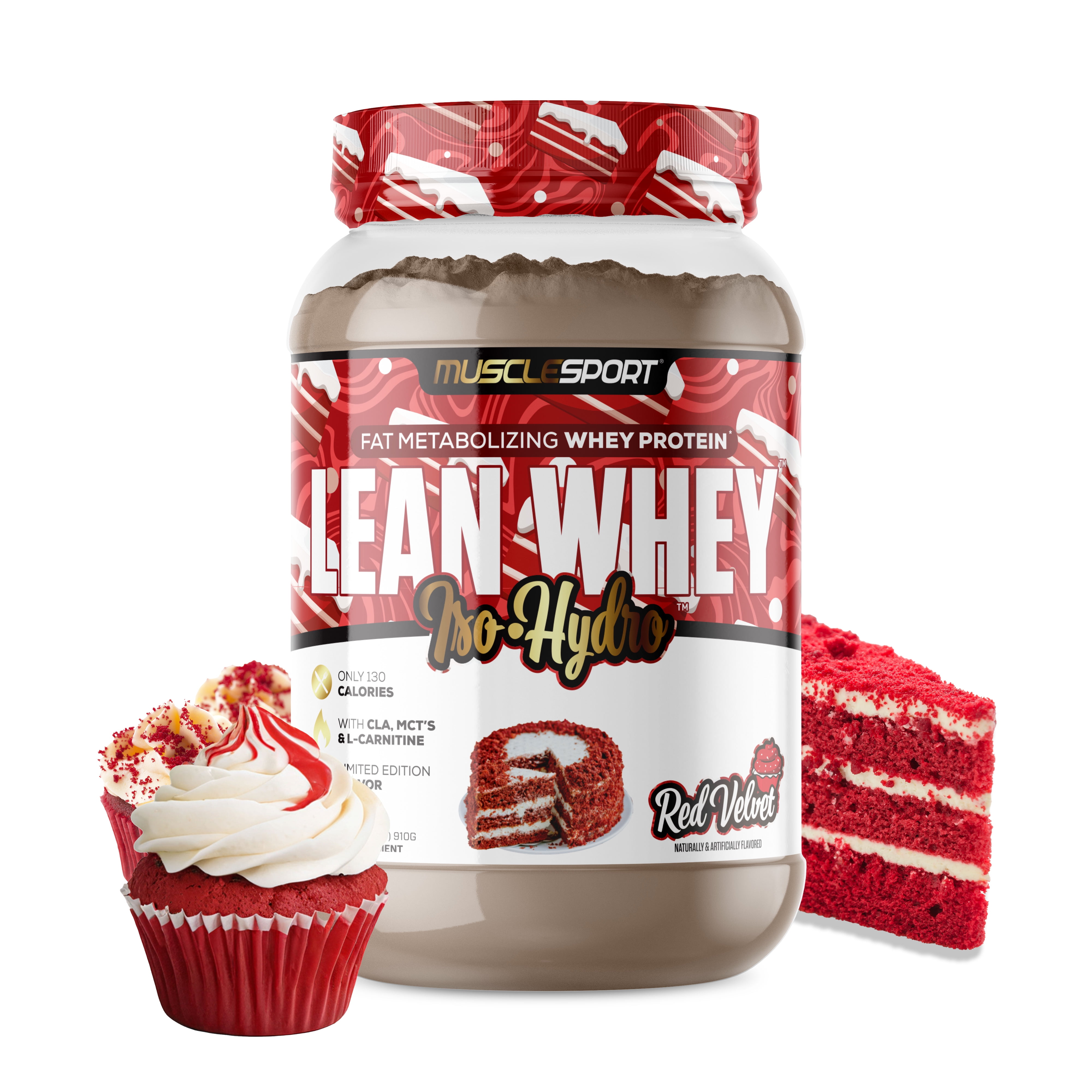 Musclesport Lean Whey™ Iso Hydro Protein Powder, Red Velvet - Gluten ...