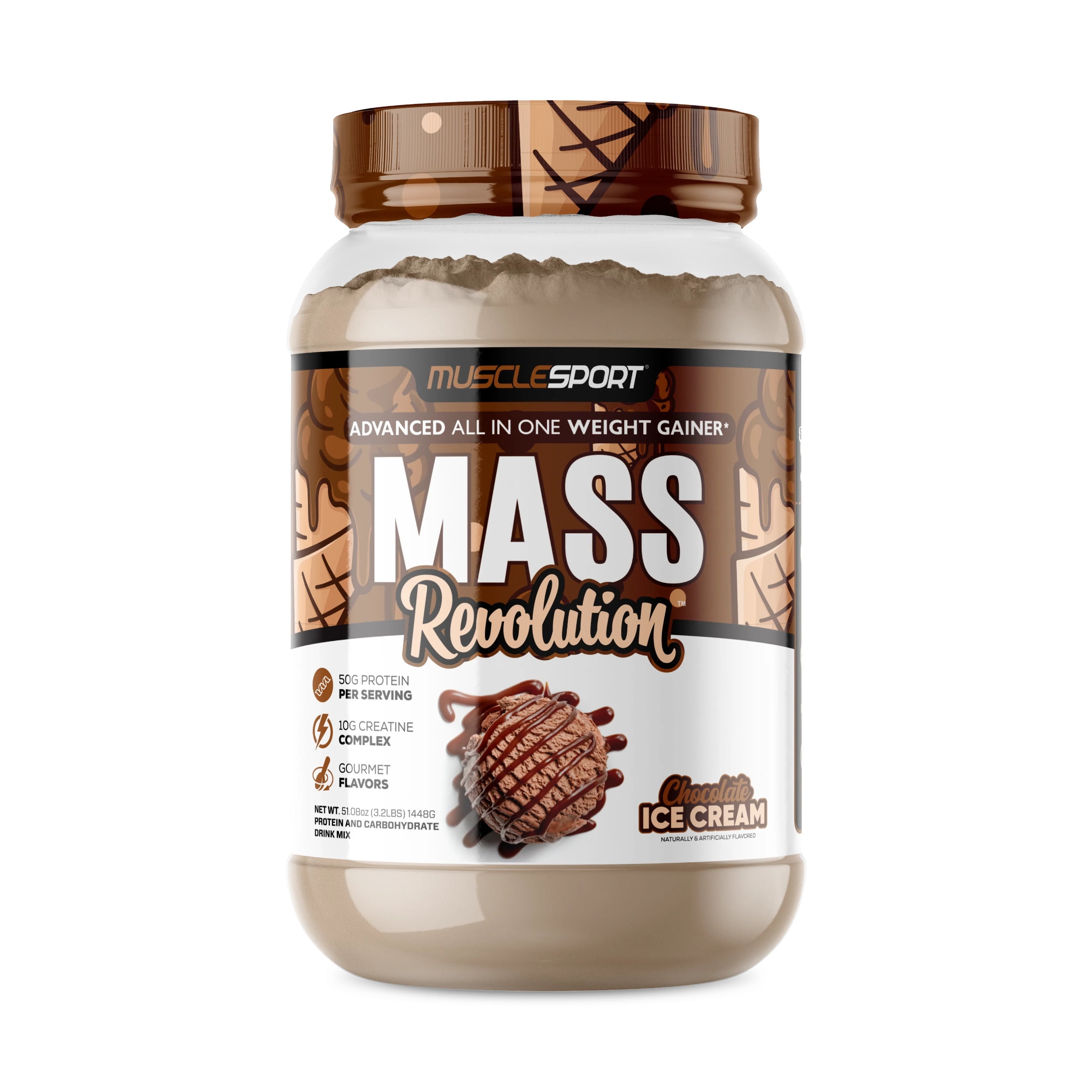 Musclesport Mass Revolution™ Weight Gainer Protein Powder, Chocolate ...