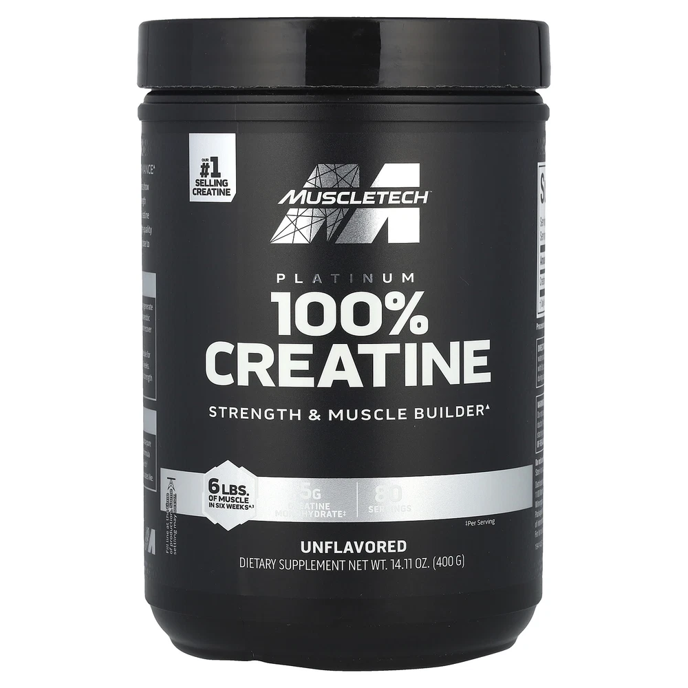 MuscleTech, Platinum 100% Creatine Monohydrate, Unflavored Powder, 14. ...
